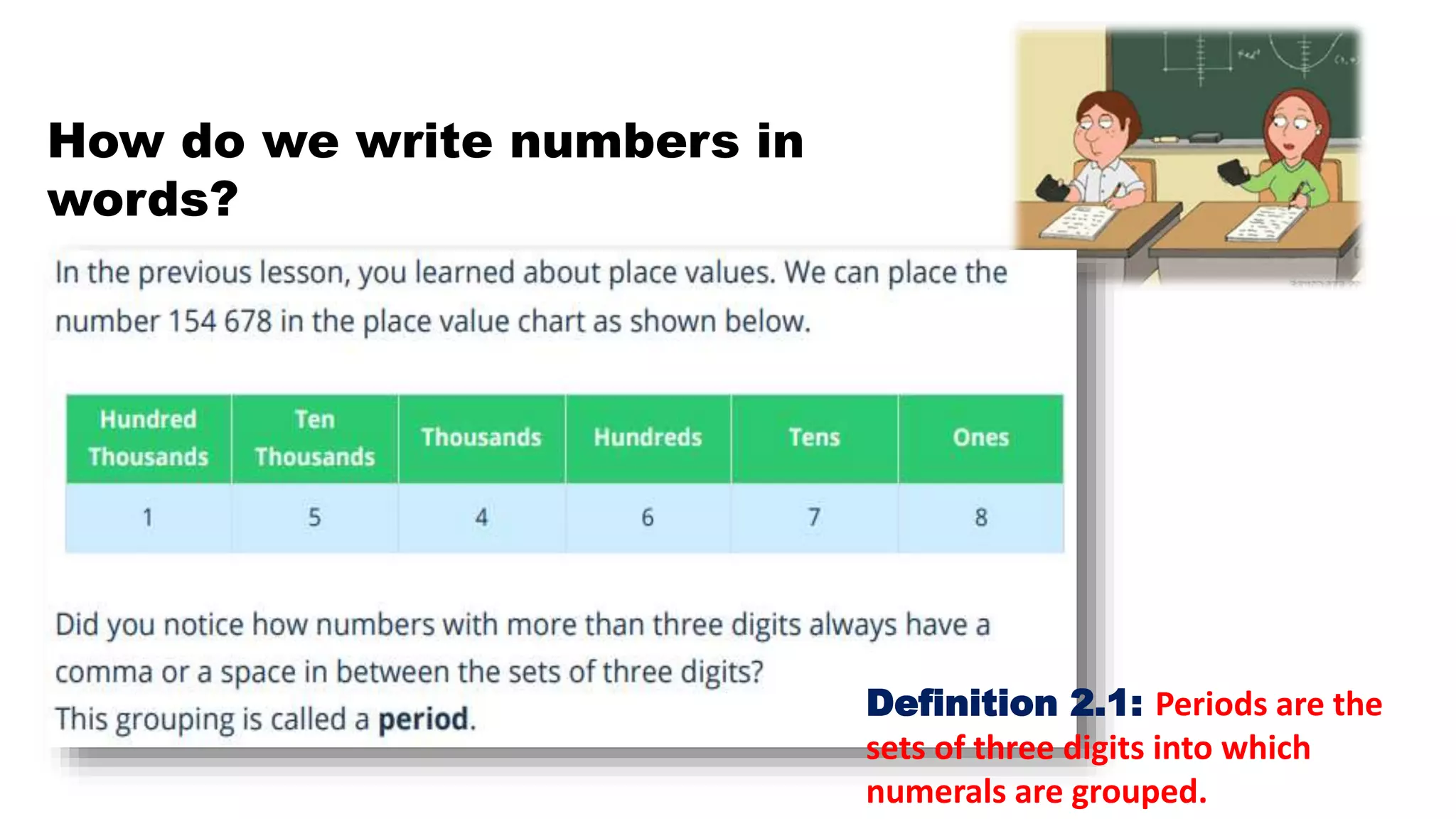 Unit 1 lesson 2- reading and writing Numbers | PPTX