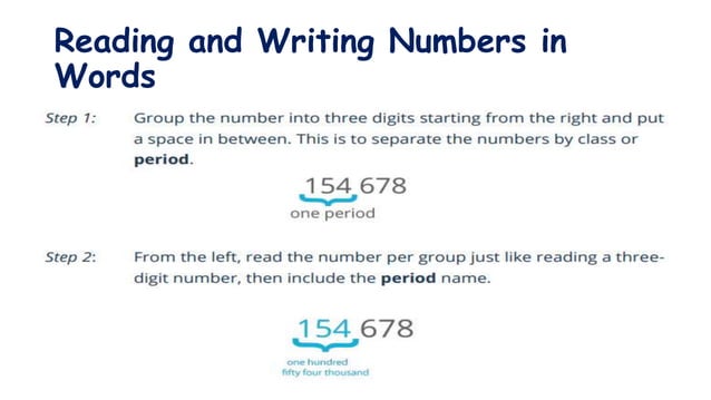 Unit 1 lesson 2- reading and writing Numbers | PPTX