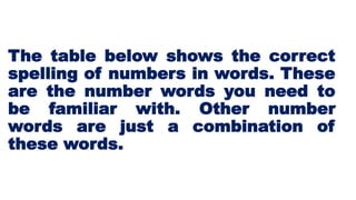 Unit 1 lesson 2- reading and writing Numbers | PPTX