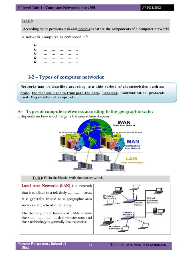Unit1lesson2 lan 9th level: Computer Networks and Local Area Network