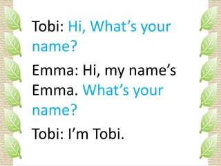 Unit1 lesson2 what's your name | PPTX