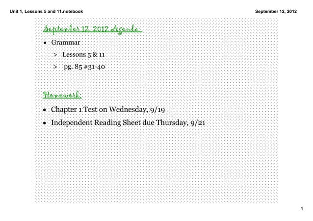Unit 1, Lessons 5 and 11 | PPT