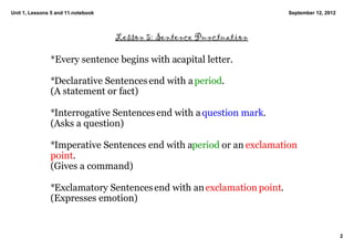 Unit 1, Lessons 5 and 11 | PPT