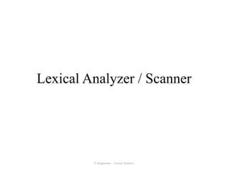 Lexical analysis - Compiler Design | PPT