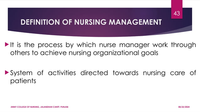 Unit 1 Management PPT. Theories of nursing management and leadership ...