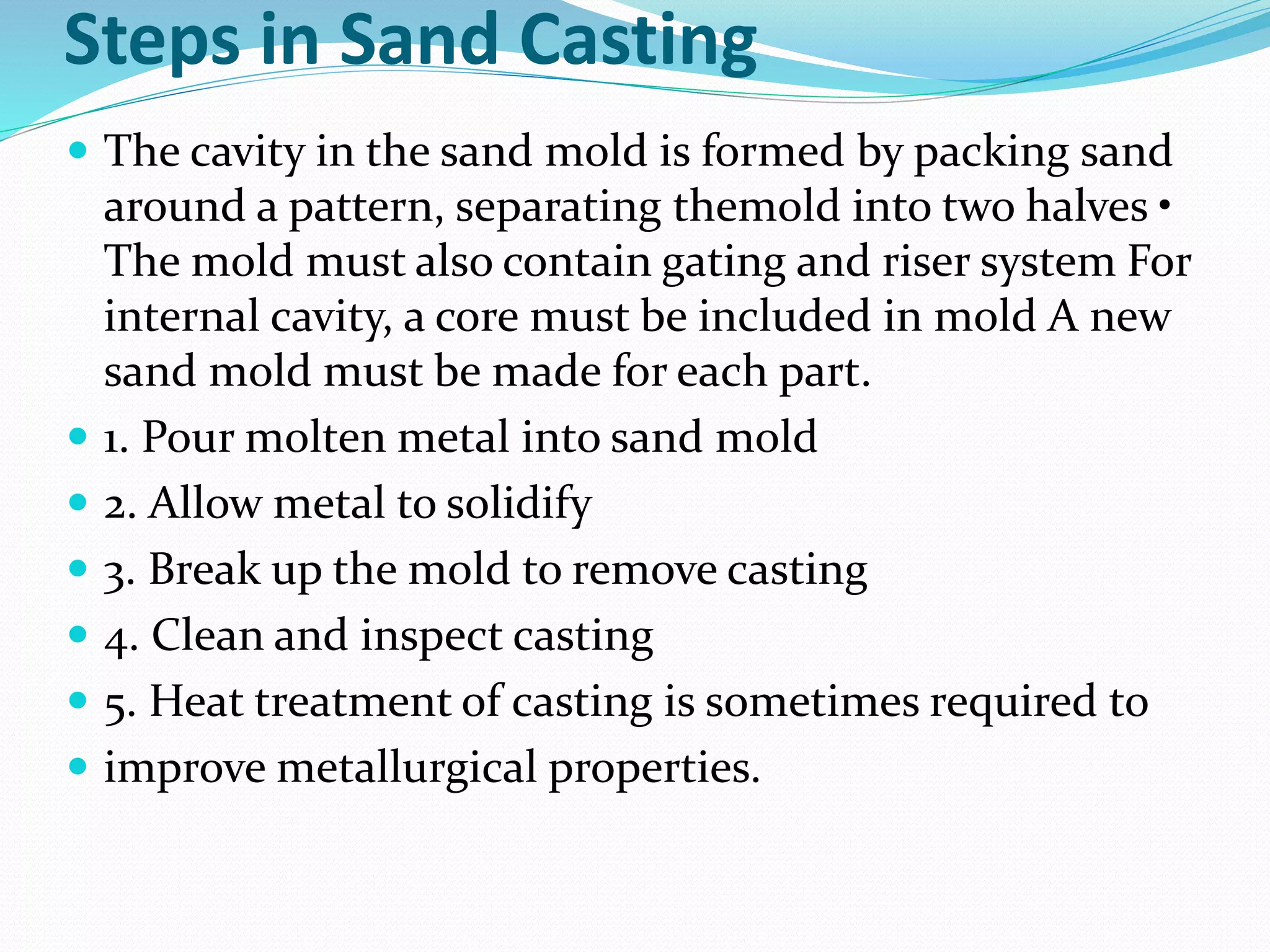 Unit 1 manufacturing technology I Metal casting process | PPTX