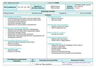 unit 1 maria and london opos de ingles para maestros | PPT