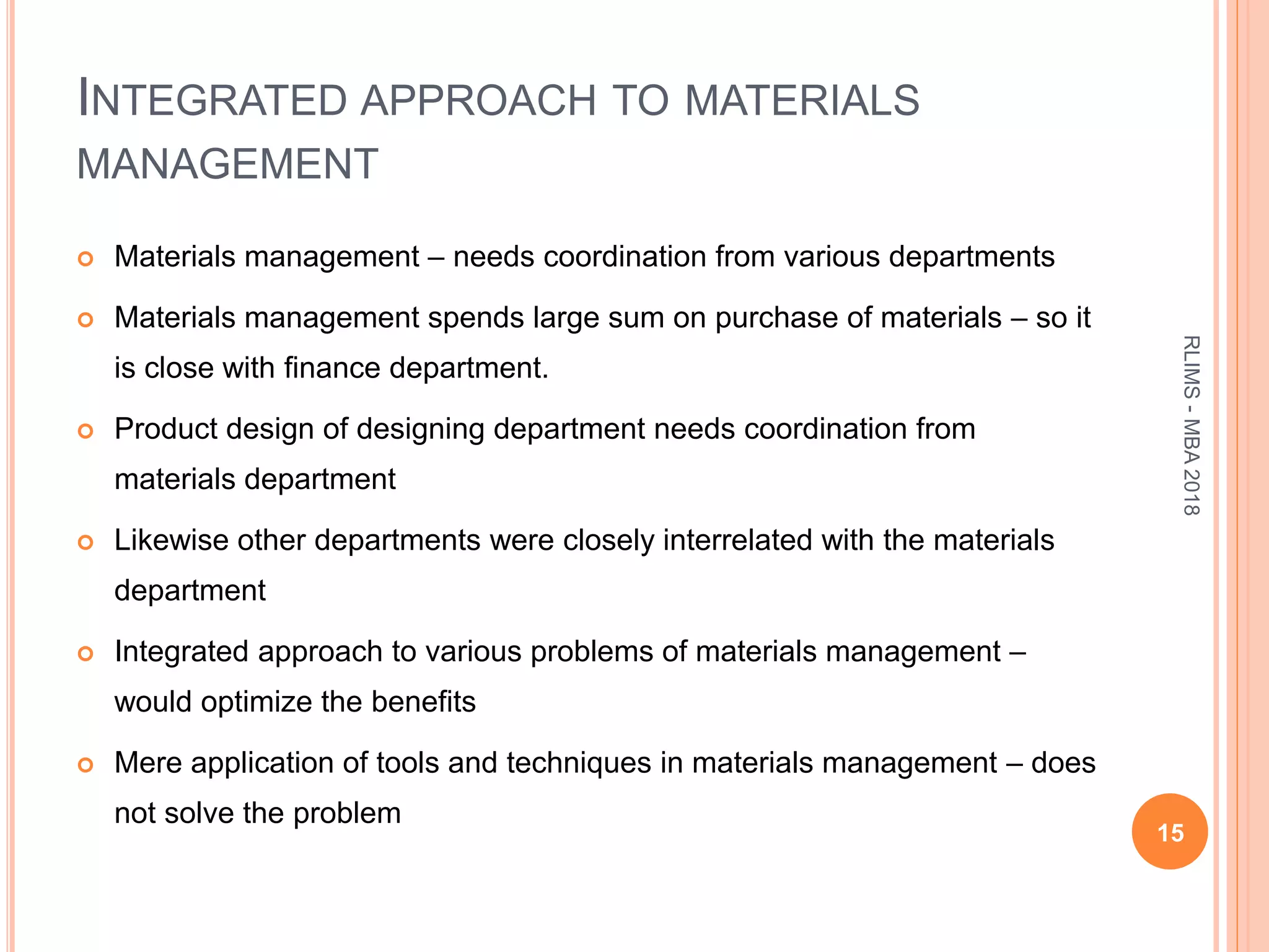 Unit 1 materials management | PPTX