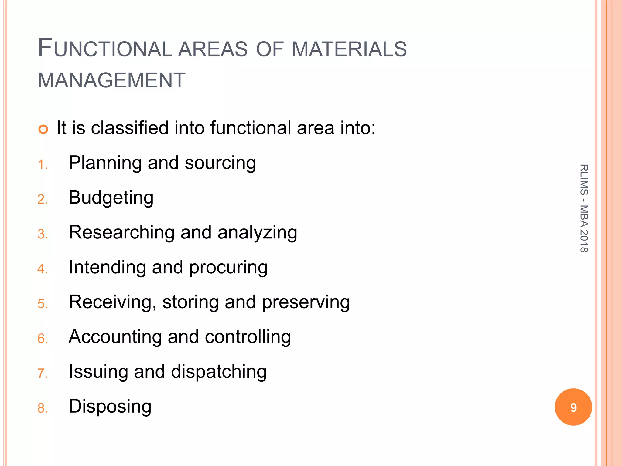 Unit 1 materials management | PPTX
