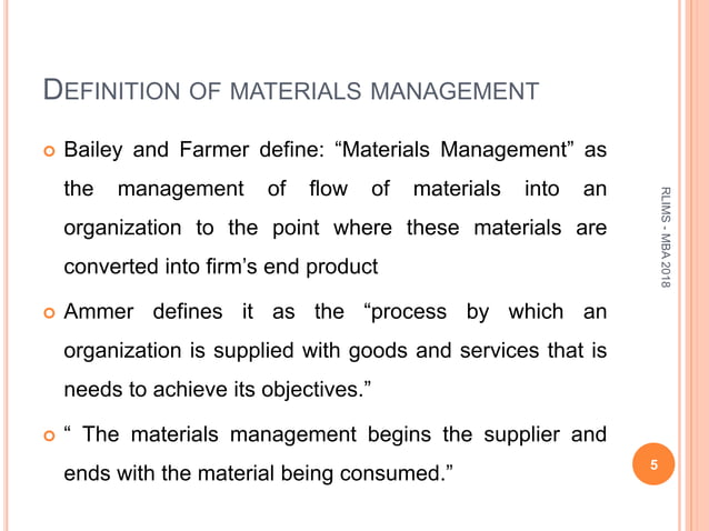 Unit 1 materials management | PPTX | Logistics | Business