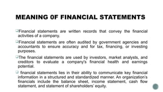 Financial Statement Analysis- Types Characterstics and Limitations | PPTX