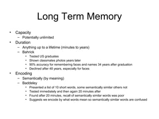 AQA AS Psychology Unit 1 Memory | PPT