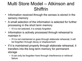 AQA AS Psychology Unit 1 Memory | PPT
