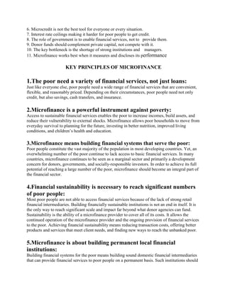 microfinance MBM notes | PDF