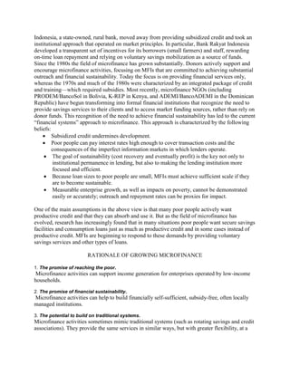 microfinance MBM notes | PDF