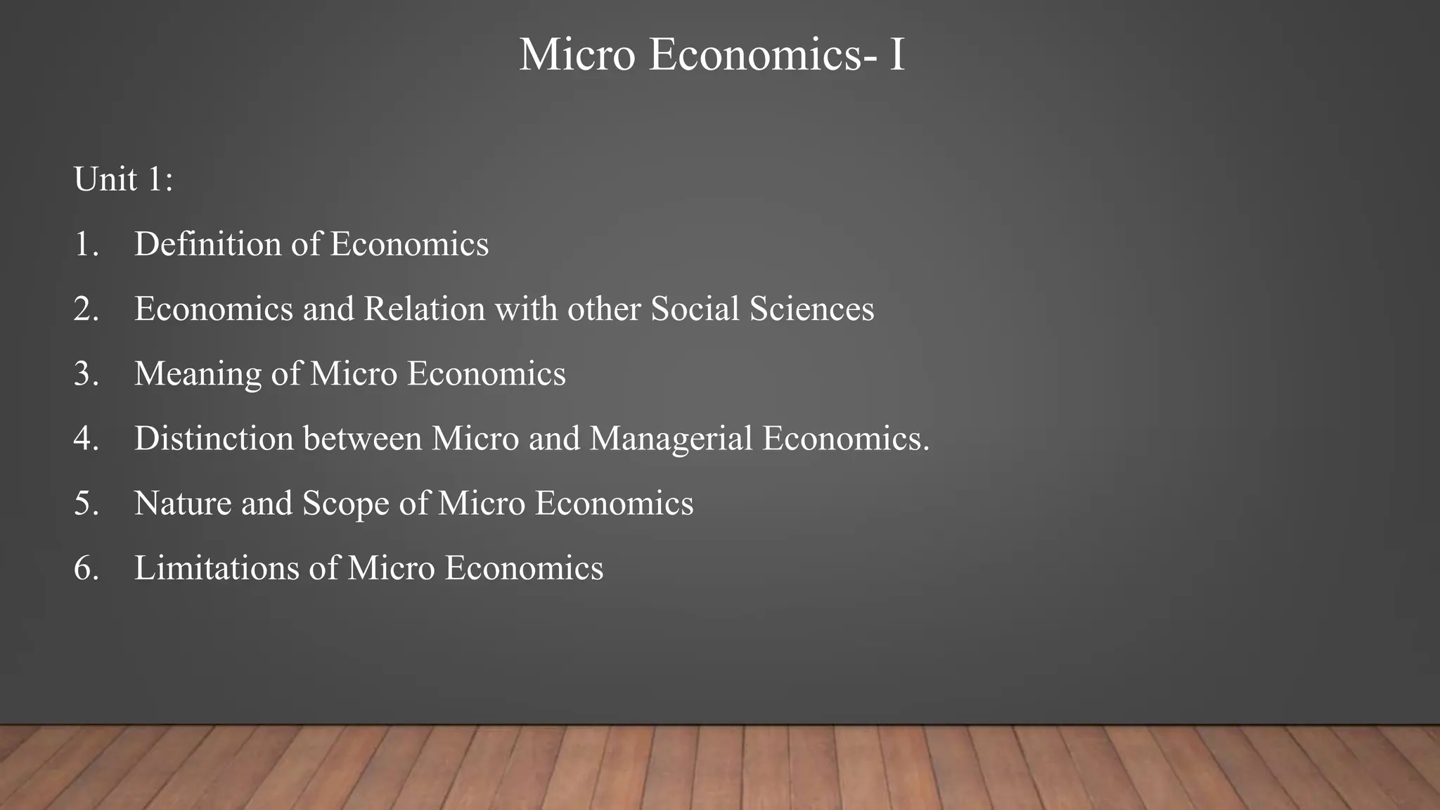 Introduction to Economics (Micro Economics) | PPTX