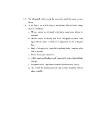 Unit 1 How to Use Microscope | DOCX