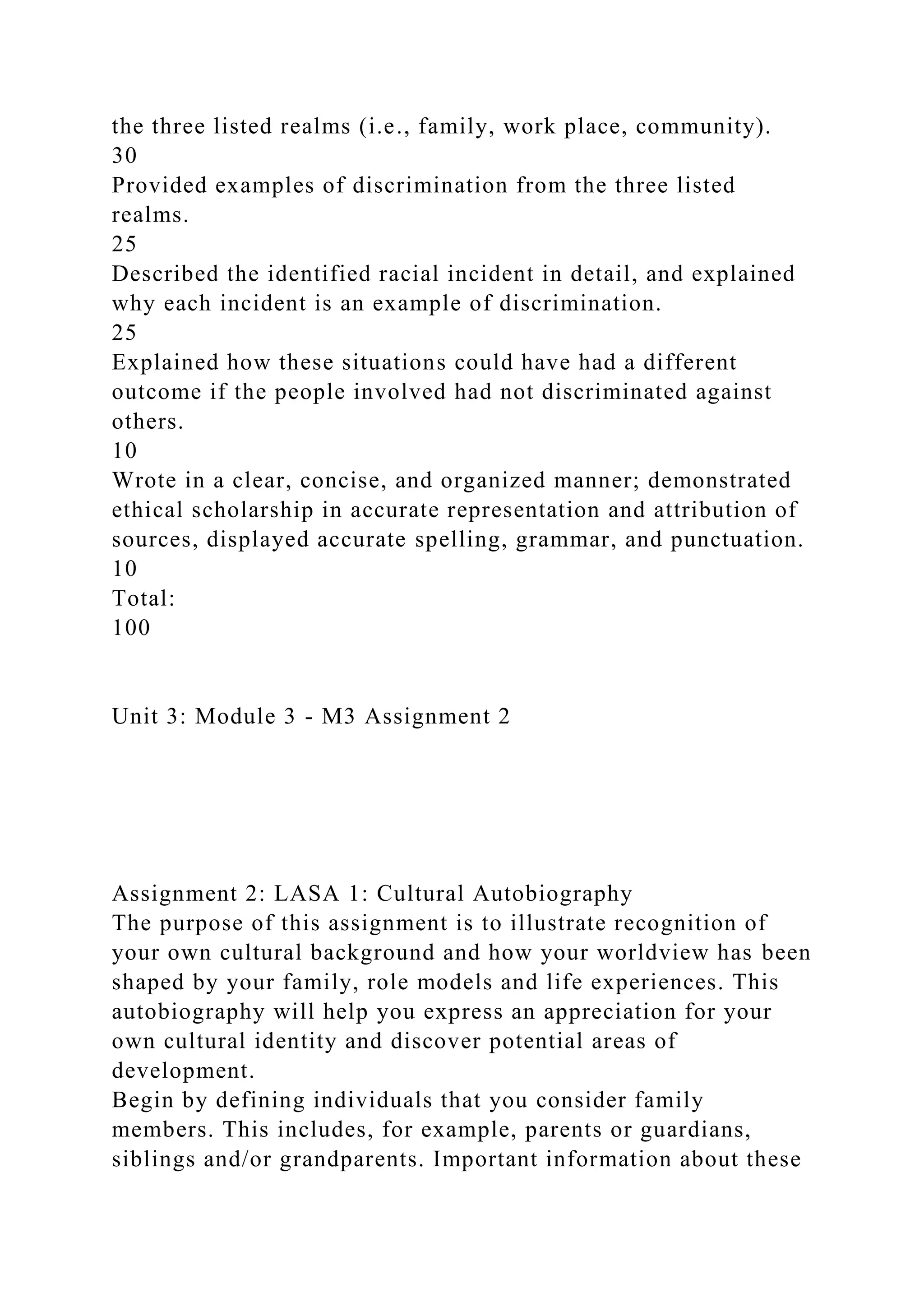 Unit 1 Module 1 - M1 Assignment 3Assignment 3 Views on Diver.docx