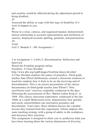 Unit 1 Module 1 - M1 Assignment 3Assignment 3 Views on Diver.docx