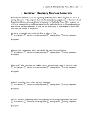 Unit 1 My Role In My Community And World | PDF