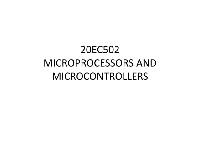 UNIT 1 Microprocessors.pptx | Operating Systems | Computer Software and ...
