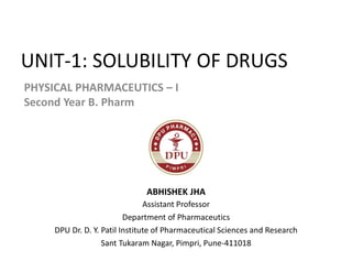 unit 1 notes part 2 physical pharmaceutics | PDF