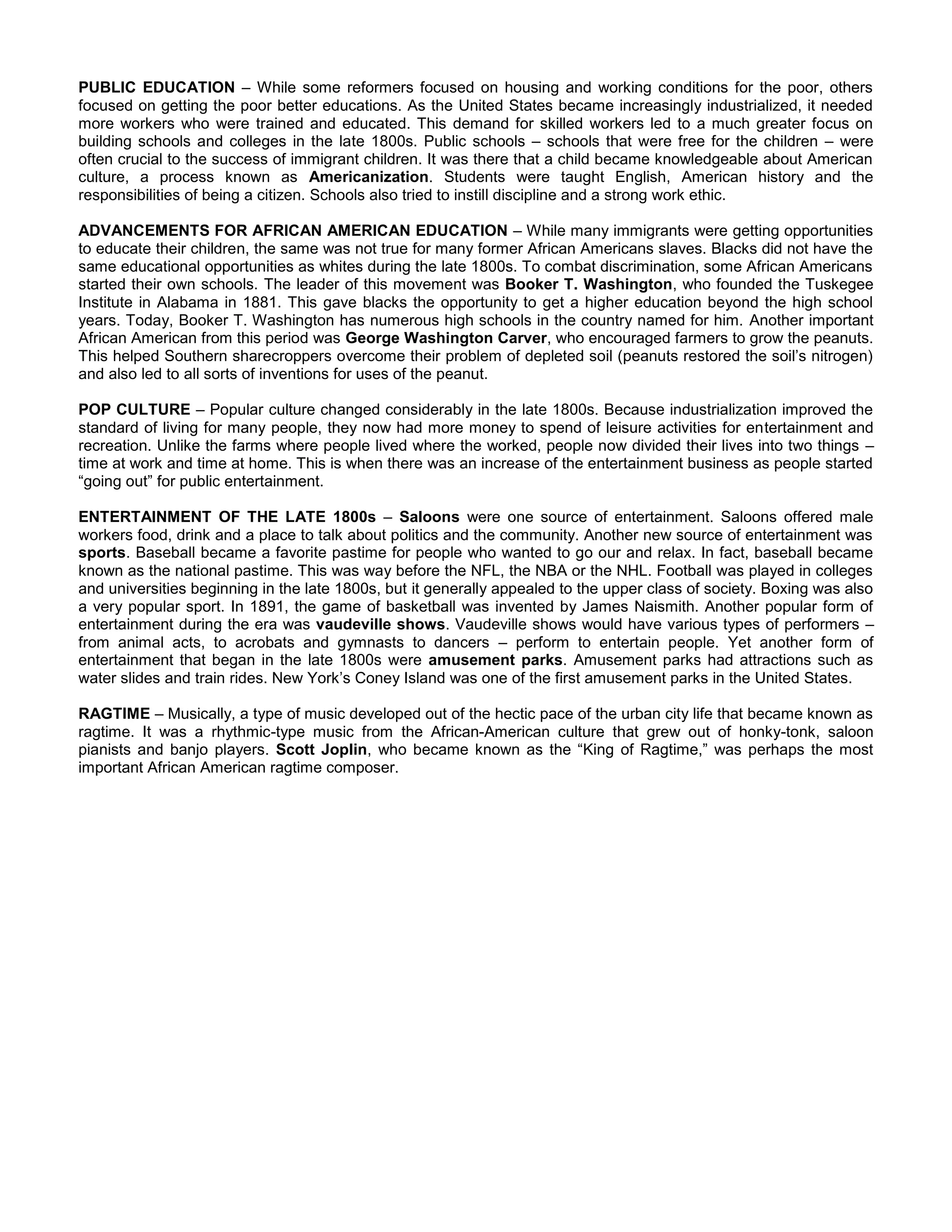 Unit 1 notes (the gilded age) | PDF