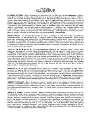 Unit 1 notes (the gilded age) | PDF