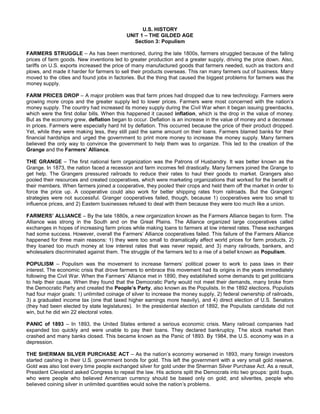 Unit 1 notes (the gilded age) | PDF