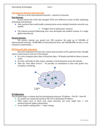 Networking Technologies Basic's complete notes | PDF
