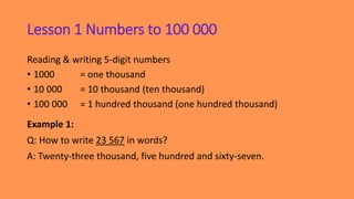 UNIT 1 NUMBERS TO 100 000.pptx