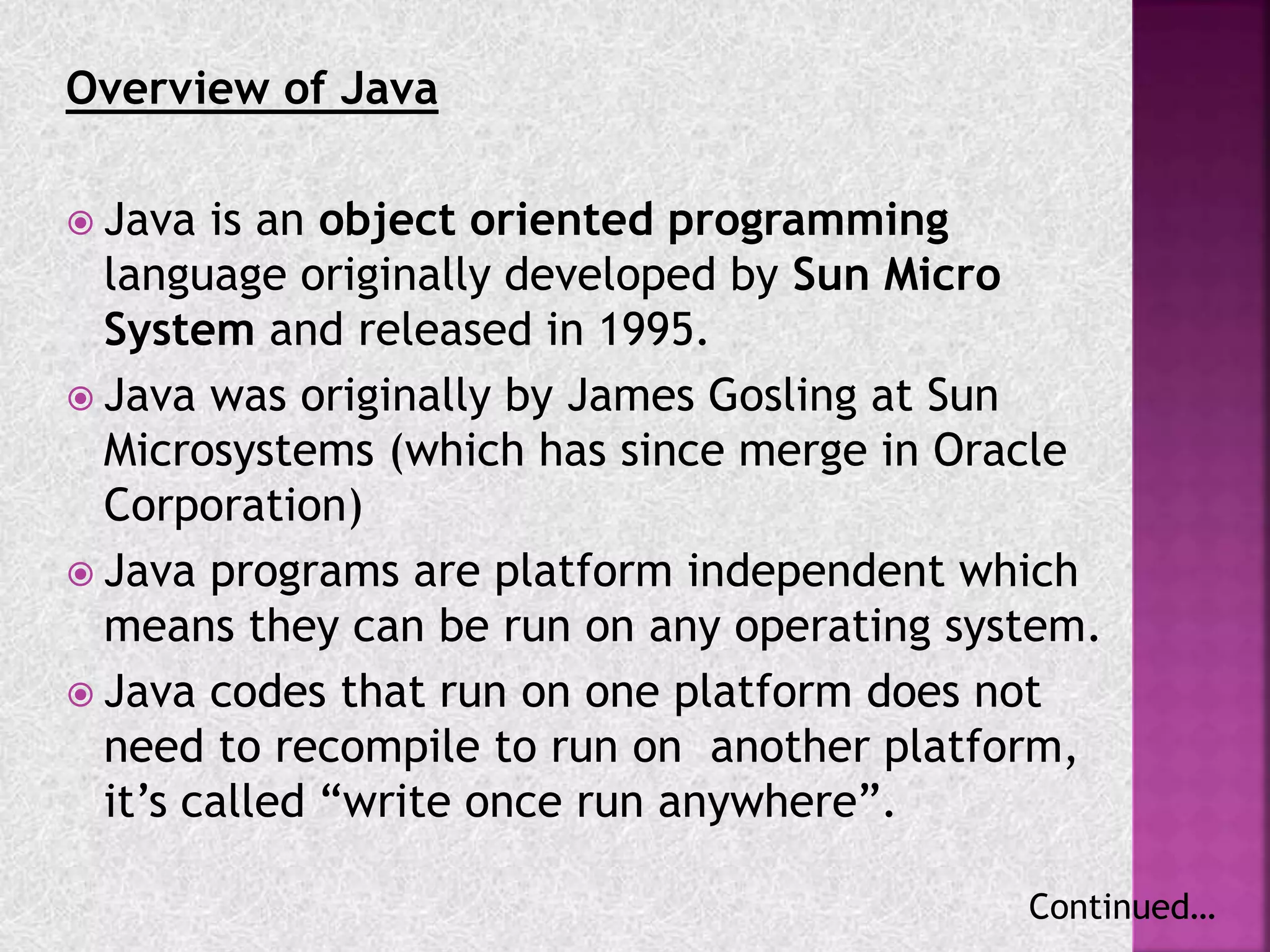 Unit 1 of java part 1 basic introduction akr | PPTX