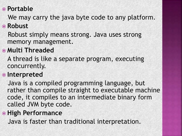 Unit 1 of java part 1 basic introduction akr | PPTX