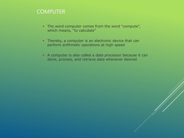 Unit 1 one part introduction to computers | PPT