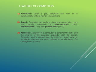 Unit 1 one part introduction to computers | PPT
