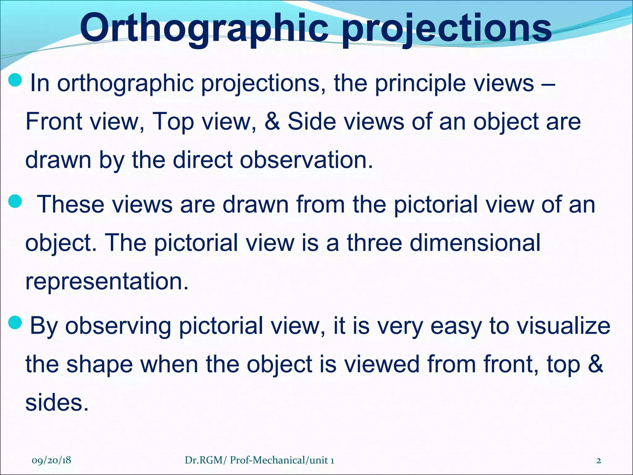 Unit 1 orthographic projection engineering graphics | PPT