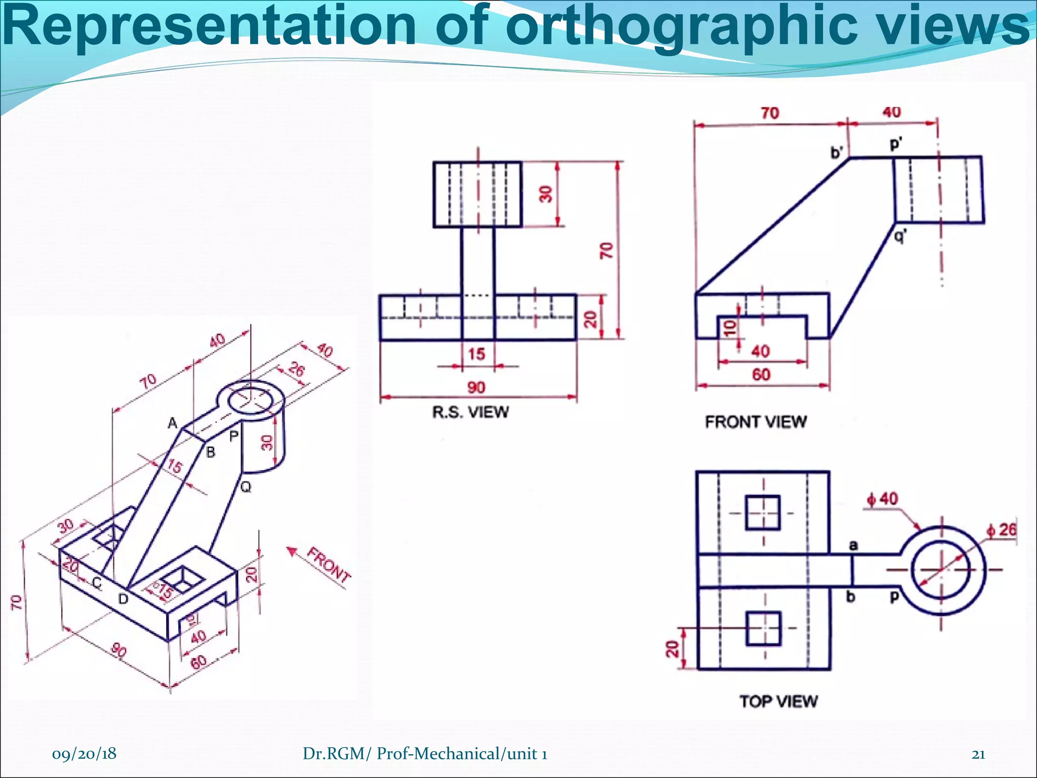Unit 1 orthographic projection engineering graphics | PPT