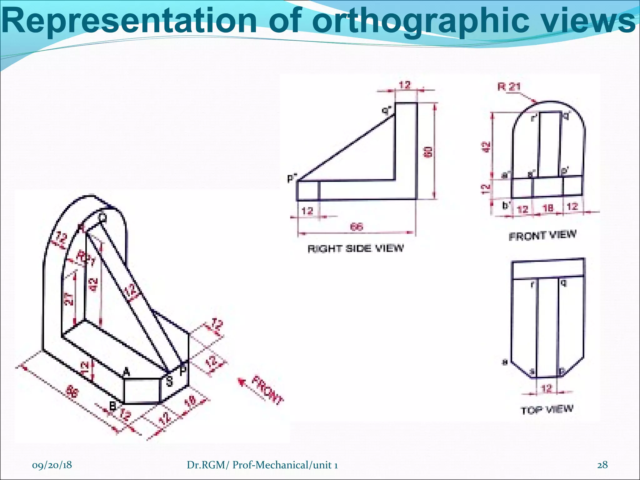Unit 1 orthographic projection engineering graphics | PPT