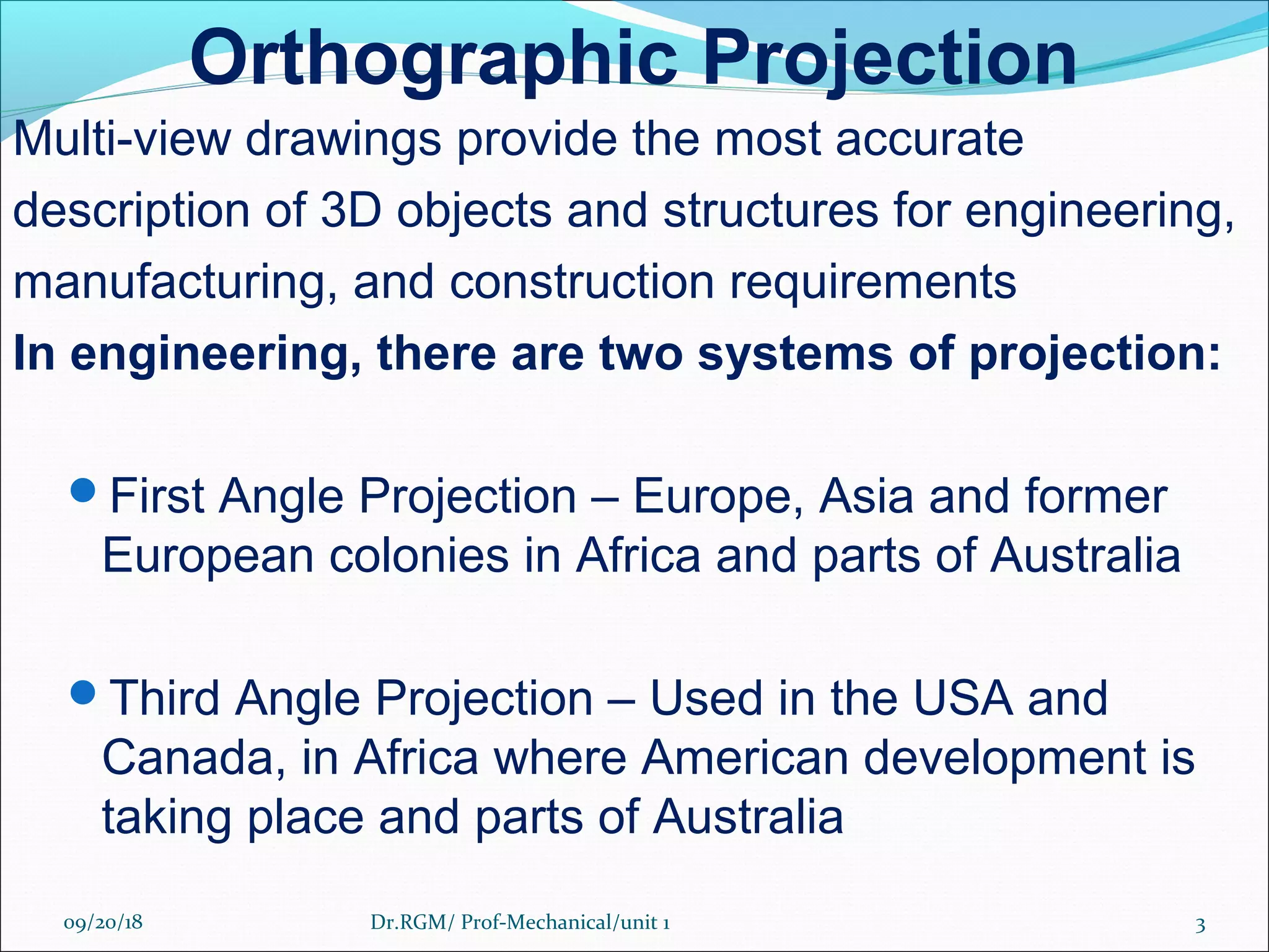 Unit 1 orthographic projection engineering graphics | PPT