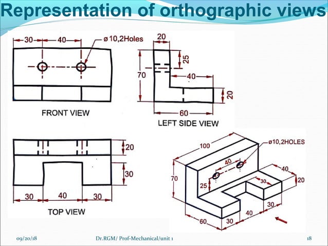 Unit 1 orthographic projection engineering graphics | PPT