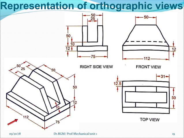 Unit 1 orthographic projection engineering graphics | PPT