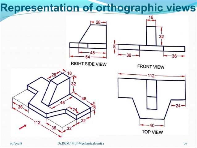 Unit 1 orthographic projection engineering graphics | PPT