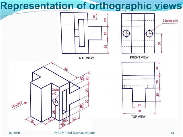Unit 1 orthographic projection engineering graphics | PPT