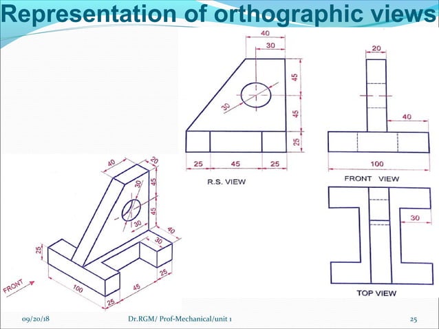 Unit 1 orthographic projection engineering graphics | PPT