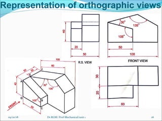 Unit 1 orthographic projection engineering graphics | PPT