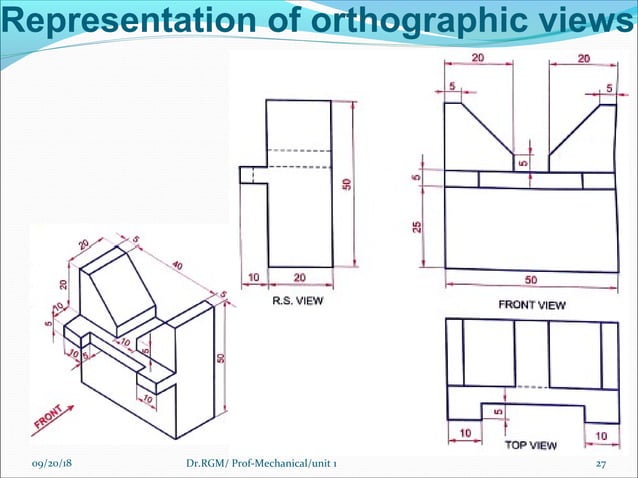 Unit 1 orthographic projection engineering graphics | PPT