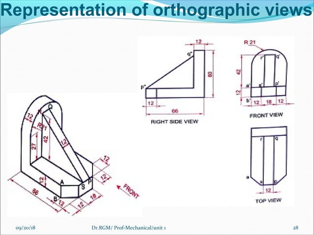 Unit 1 orthographic projection engineering graphics | PPT