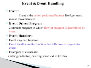 UNIT 1 Overview of GUI programing-1.pptx | Programming Languages | Computing