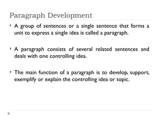 Unit 1 Paragraph Writing soft skills engg.pptx