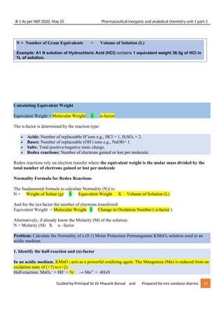 Pharmaceutical inorganic and analytical chemistry B. Pharm 1 Sem ...